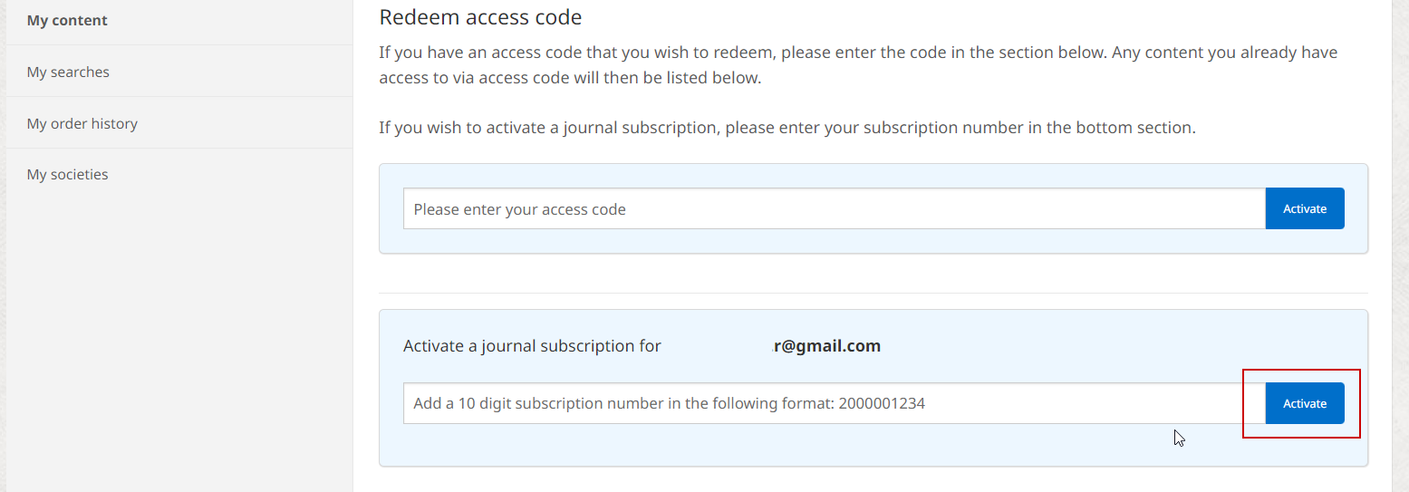 How do I activate a journal subscription? – Cambridge Core